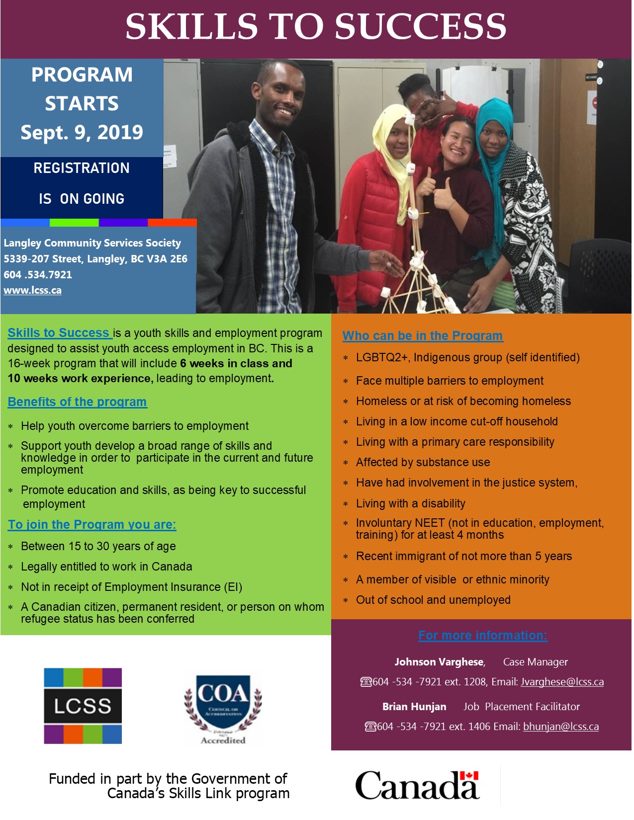 Skills to Success Program - LCSS